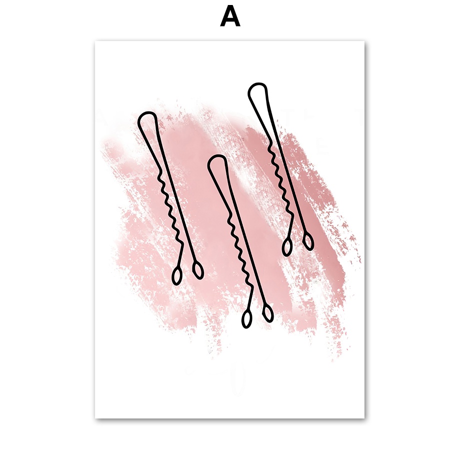 Blush Pink Hair Salon Hairdressing Scissor Haircut Wall Art Canvas ...