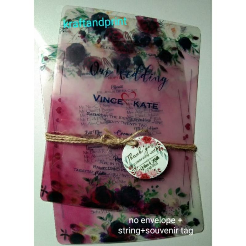 Transparent Invitation Card 5x7 (4 sheet) | Shopee Philippines