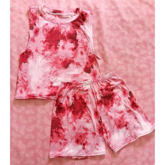 3-5yrs old TIE DYE KIDS TERNO COTTON SUMMER SANDO TERNO SHORT PAMBAHAY ...