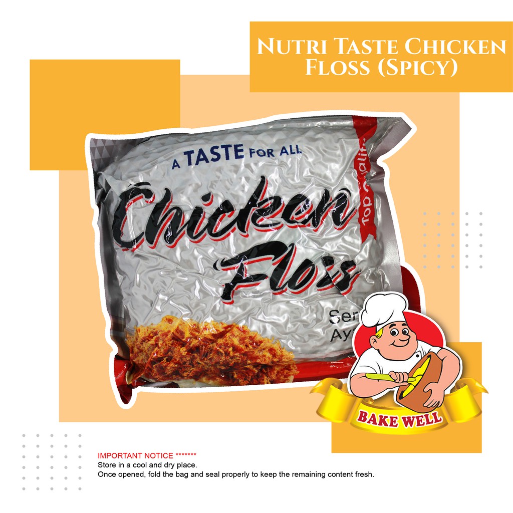 Nutri Taste Chicken Floss /Serunding Ayam (Spicy/辣) 1kg/500/200gm ...