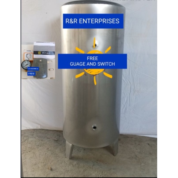 82 GALLON 304 STAINLESS PRESSURE TANK WATER TANK, ( FREE GUAGE AND ...
