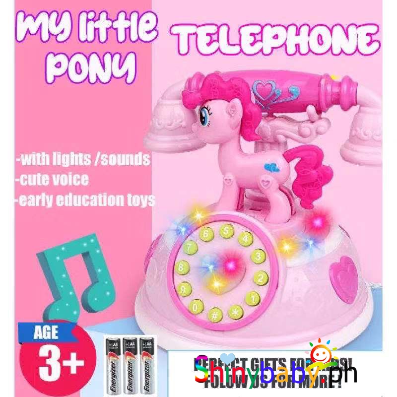 High quality my little pony toy phone with cord light and sound toy ...