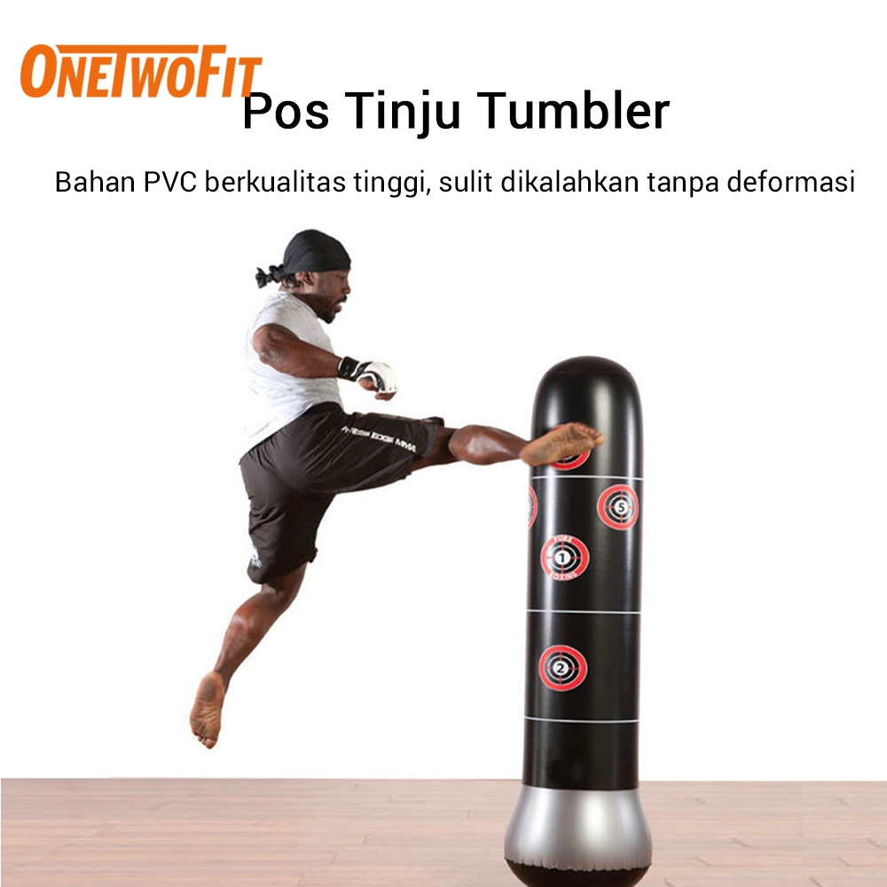 Onetwofit Samsak Boxing Punching Bag Standing Standing Adult Inflatable ...