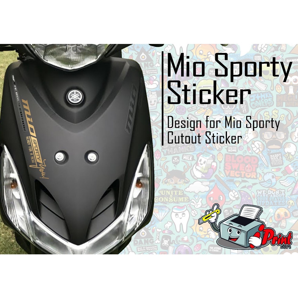 Yamaha Mio Sporty Sticker - Sporty Decals, Cut Out Sticker, Waterproof ...
