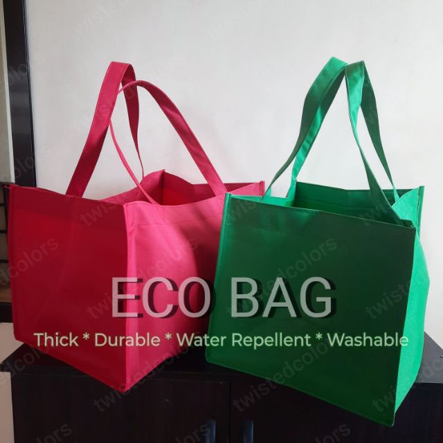 Eco Bag Polyfine Fabric 10X14.5X10 Inches | Shopee Philippines