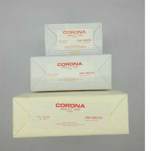 1000 Sheets Corona Index Card (Plain White) | Shopee Philippines