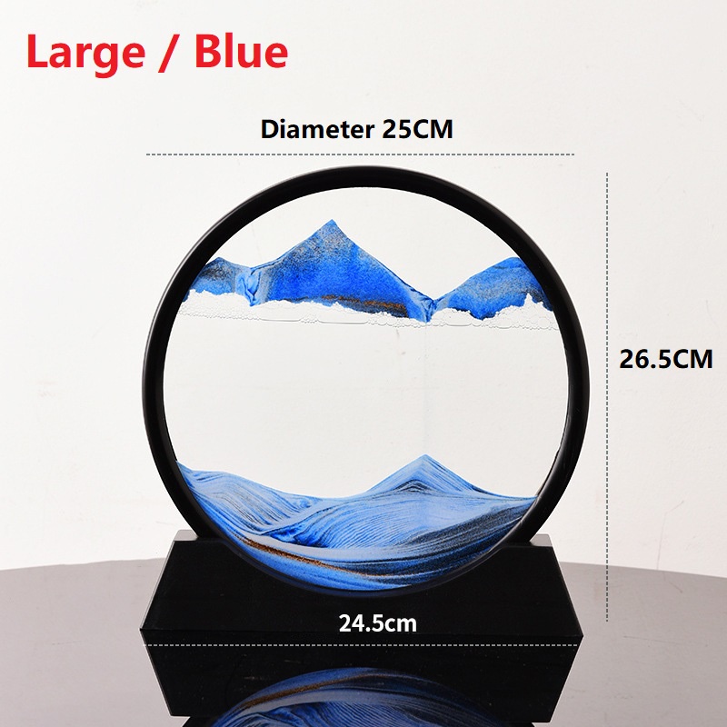 Moving Sand Art Picture Round Glass 3D Deep Sea Sandscape in Motion ...