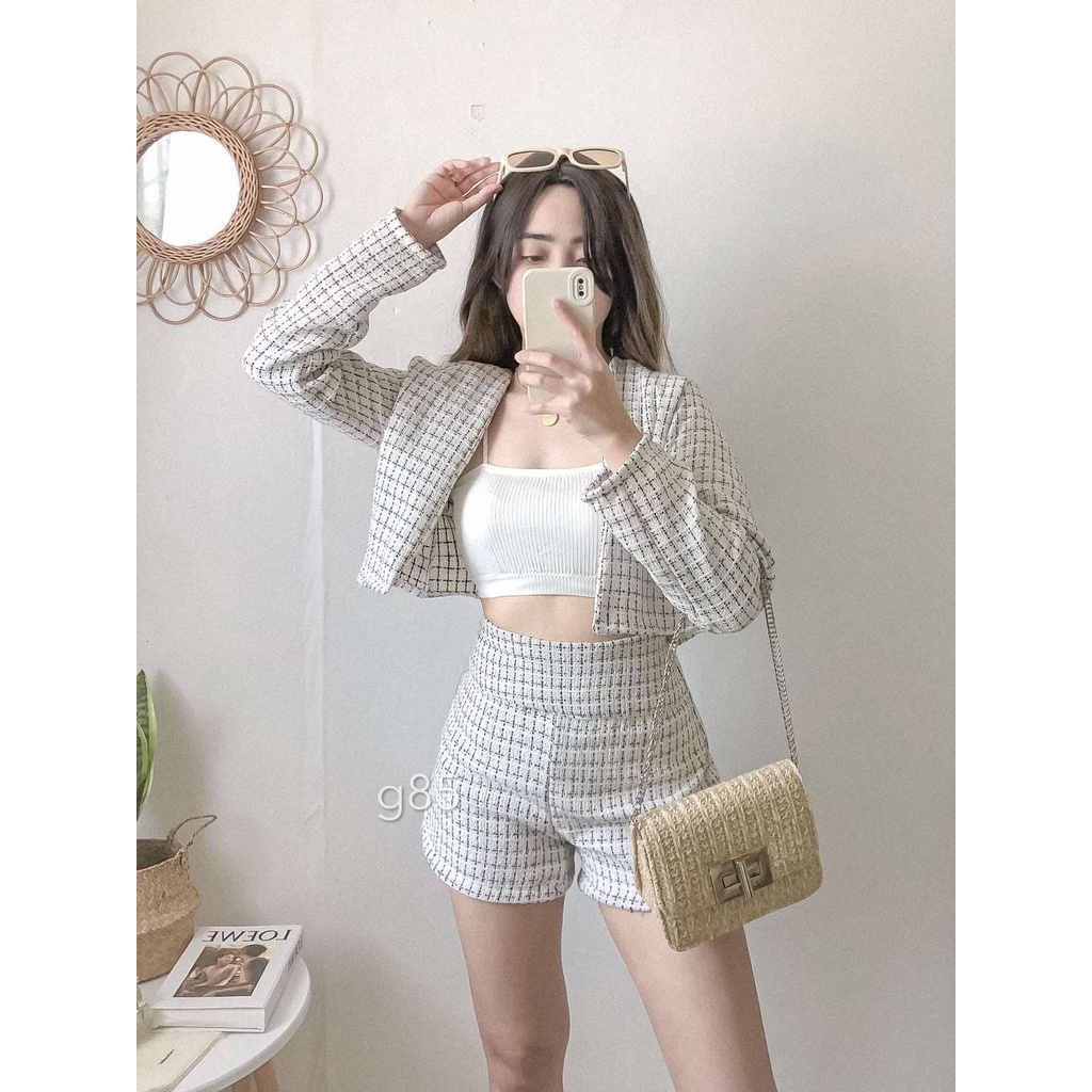 Georgia Tweed Terno (Crop Blazer and Shorts Only take note INNER NOT ...