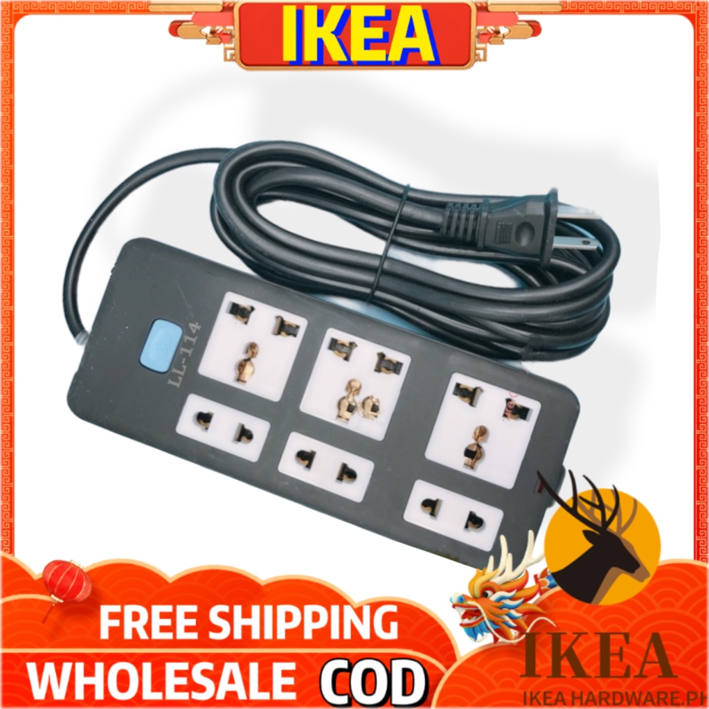 COD IKEA EXTENSION CORD 3 METERS SOCKET POWER EXTENSION WITH UNIVERSAL ...