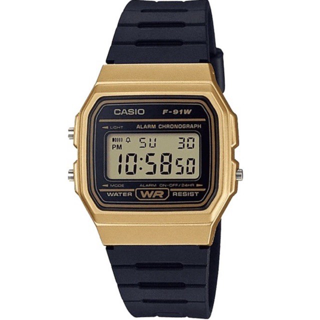 Casio Classic F-91WM-9A / F91 Black Gold Resin Band | Shopee Philippines