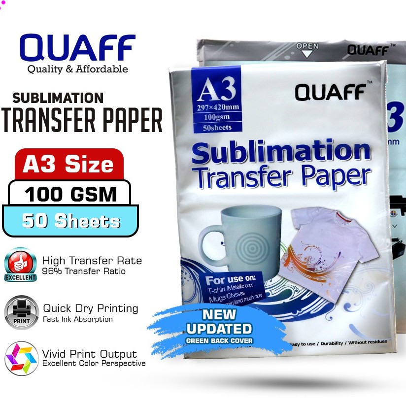 Quaff A3 Sublimation Paper 100gsm 50pcs | Shopee Philippines