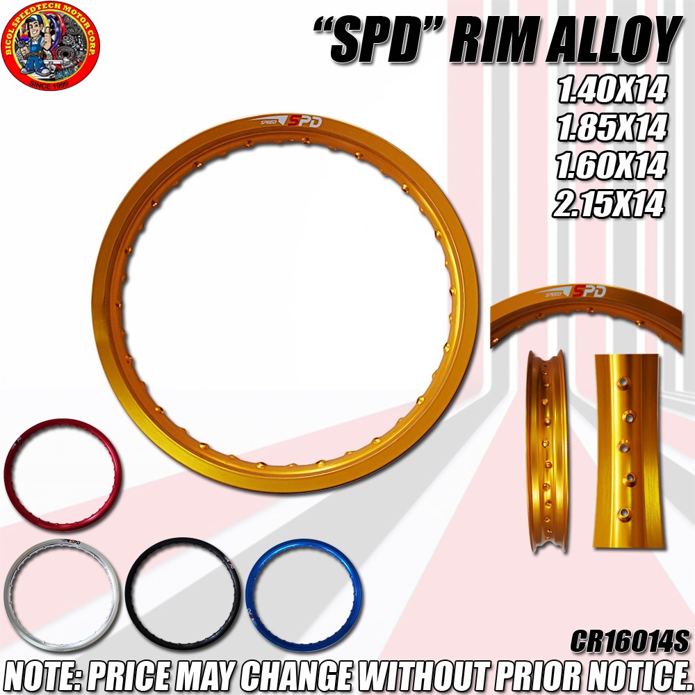 RIM ALLOY "SPD" (140X14, 185X14, 160X14, 215X14)' | Shopee Philippines