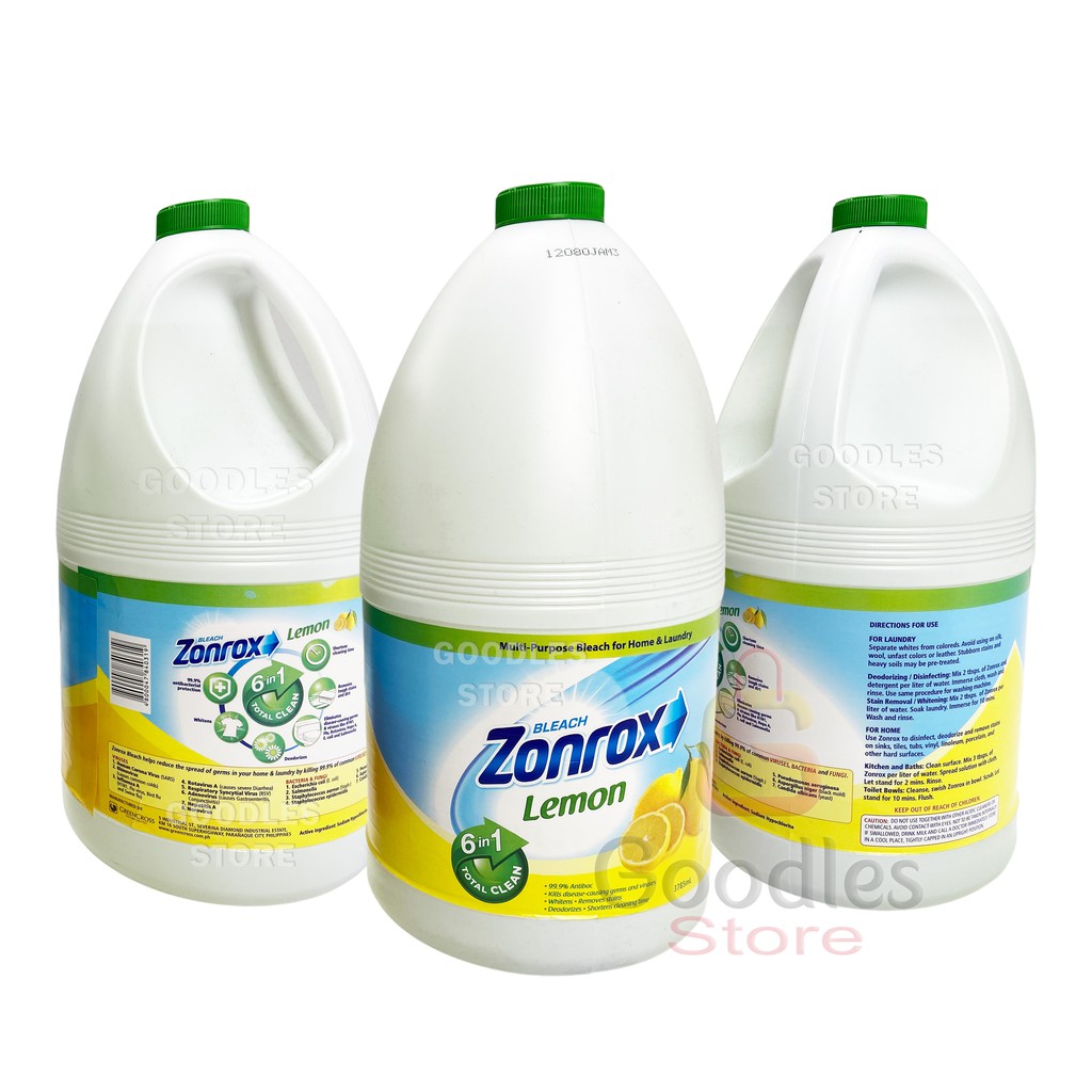 1 Gallon 3785 ml Zonrox Bleach Original Zonrox Bleach Lemon Clorox ...