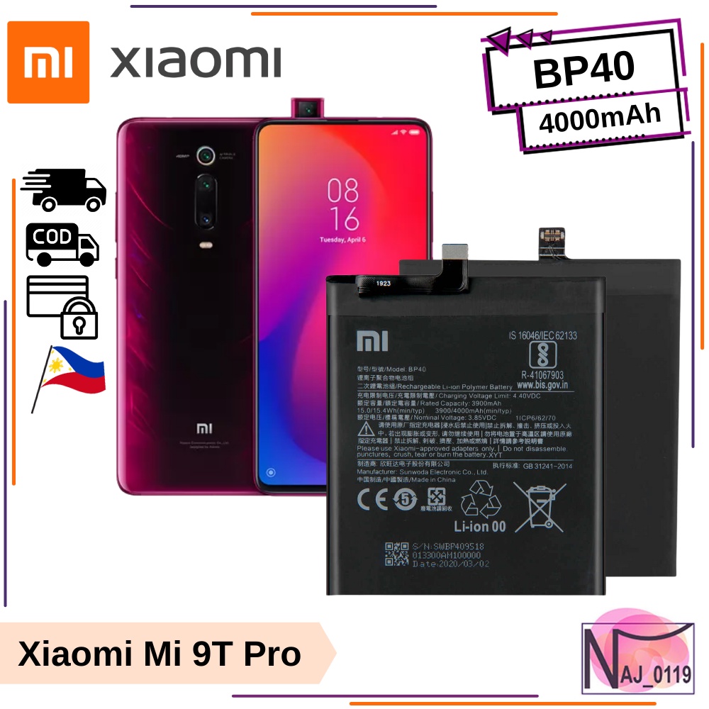 Xiaomi Mi 9T Pro Battery | Model: BP40 (4000mAh) High Quality | SHOPEE ...