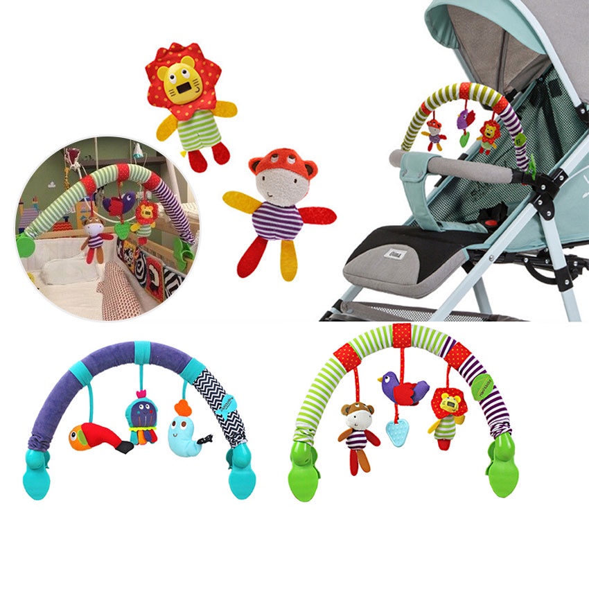 Washable rattle crib toys hanging for baby stroller Safety Seat Bell ...