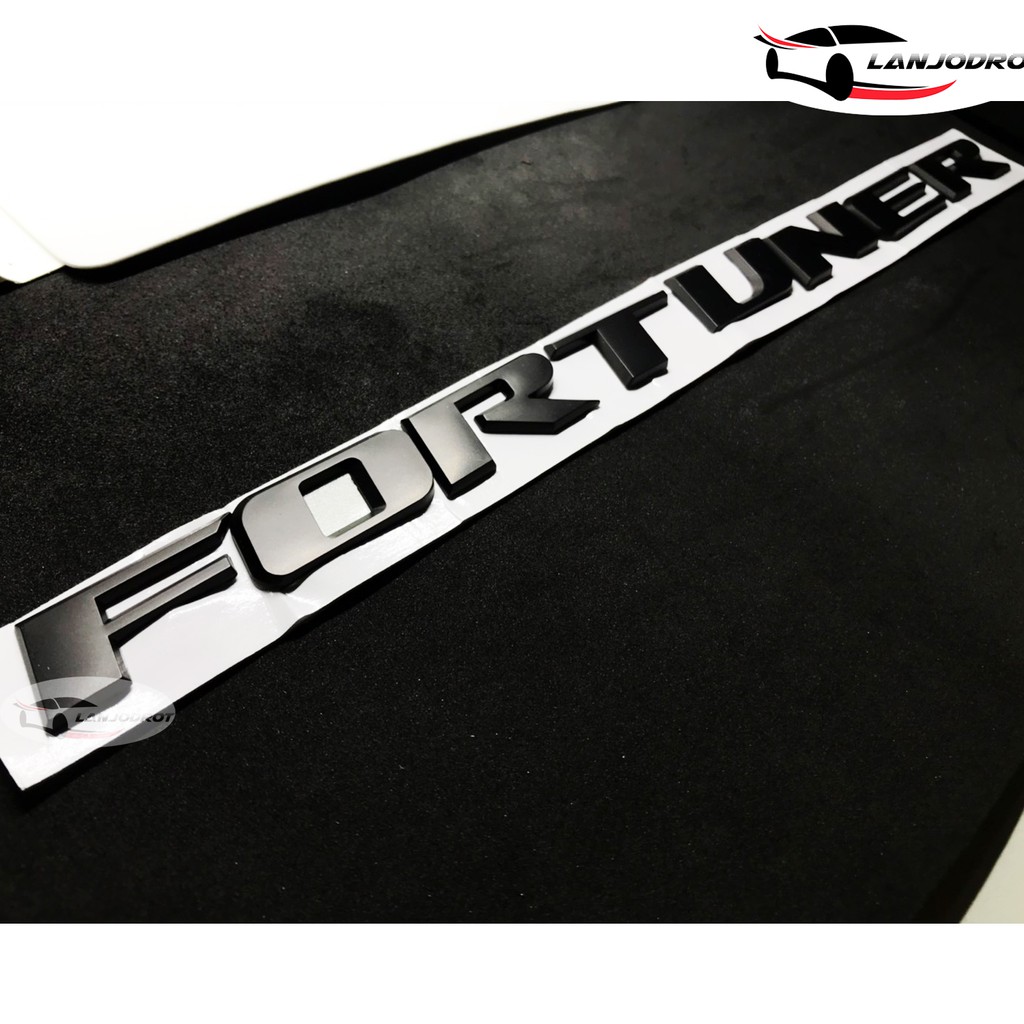 Logo Letters 3D Embossed Matte Black Hood Mount All New Toyota Fortuner ...