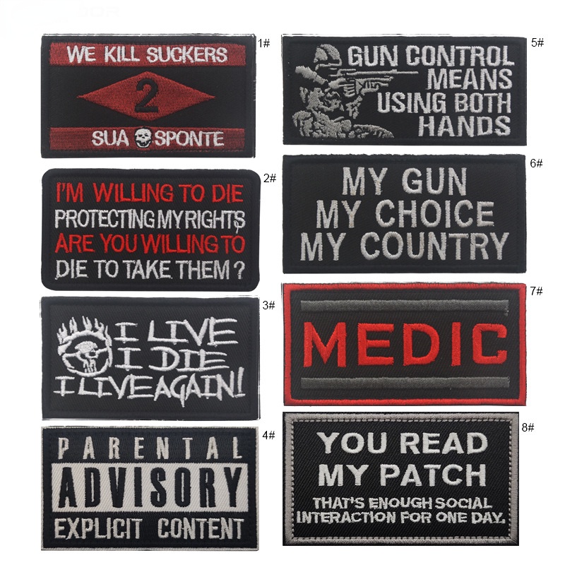 English Personality Embroidery Patches Armband Tactical Badge Clothing ...