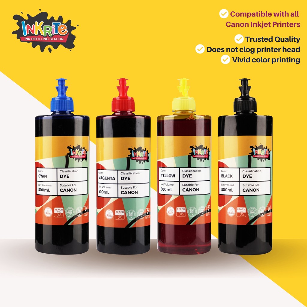 Inkrite Ink for Canon Inkjet Printers, 500 ml | Shopee Philippines