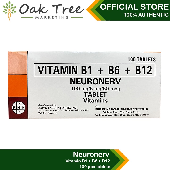 Vitamin B Complex 100 Tablets (NEURO-NERV) | Shopee Philippines