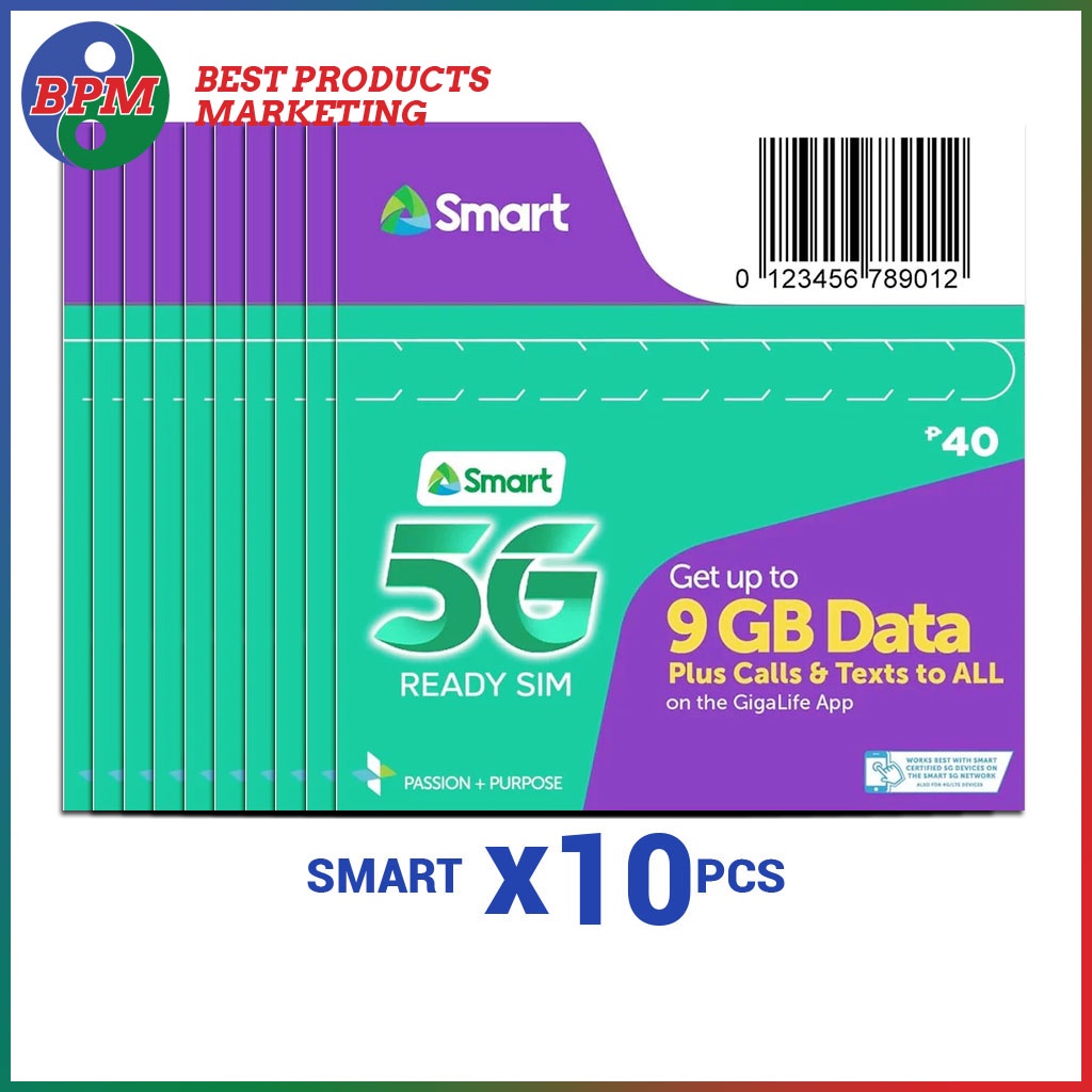 BPM Smart Sim Card (wholesale 10pieces) | Shopee Philippines