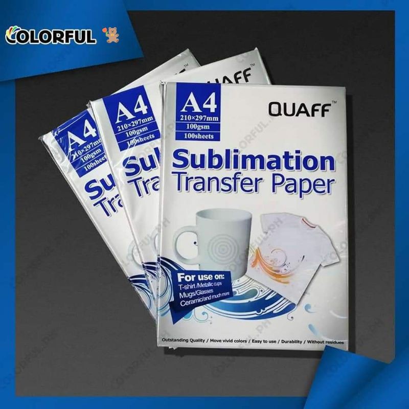 Quaff A4 Sublimation Transfer Paper 100gsm/100pcs For Suvlimation ...