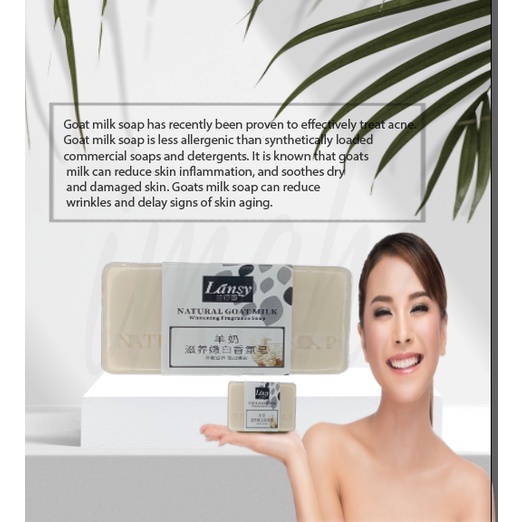 [Authentic Lansy Brand] Natural Goat Milk Whitening Fragrance Soap 200G ...
