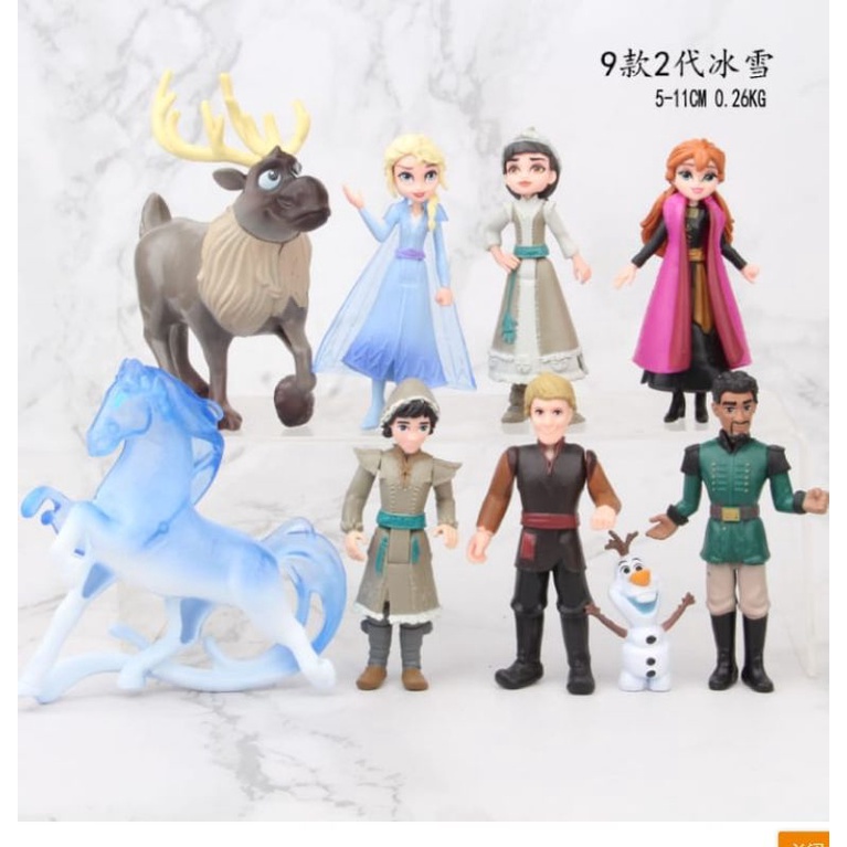 Miniature Frozen set Of 9 / action figure Elsa Anna Olaf / Birthday Cake Topper | Shopee Philippines