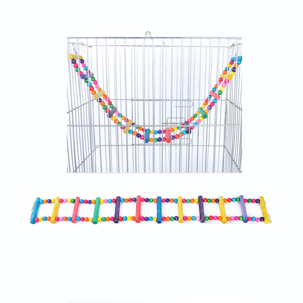 Pet Wood Ladder Climb Ladder Parrot Macaw Parrot Cage Swing Shelf ...