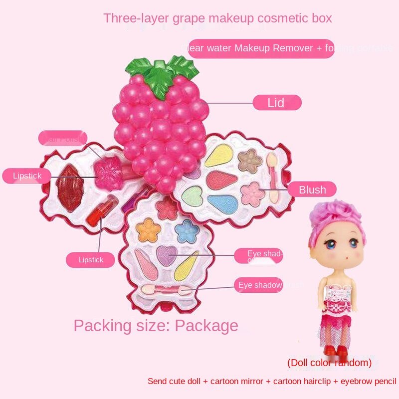 Cosmetics Set for kids girl puff dress for girl Non-Toxic Full Set ...