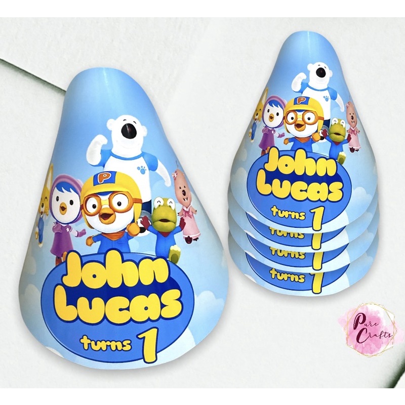 Personalized PORORO PARTY HATS (1 piece) | Shopee Philippines