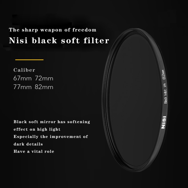 Nisi MC Black Pro Mist Lens Filter one fourth 1/4, 67mm 72mm 77mm 82mm ...