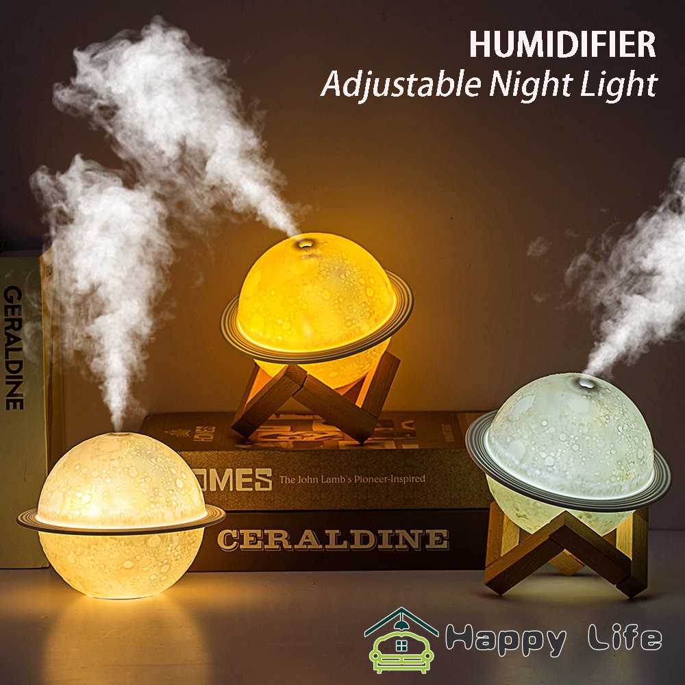 USB Air Humidifier Ultrasonic Moon Planet Aroma Diffuser with LED Night ...