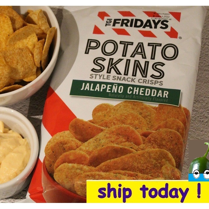 Tgi Fridays Potato Skins Cheddar N Bacon Jalapeno Cheddar 4 Oz 113 G Shopee Philippines