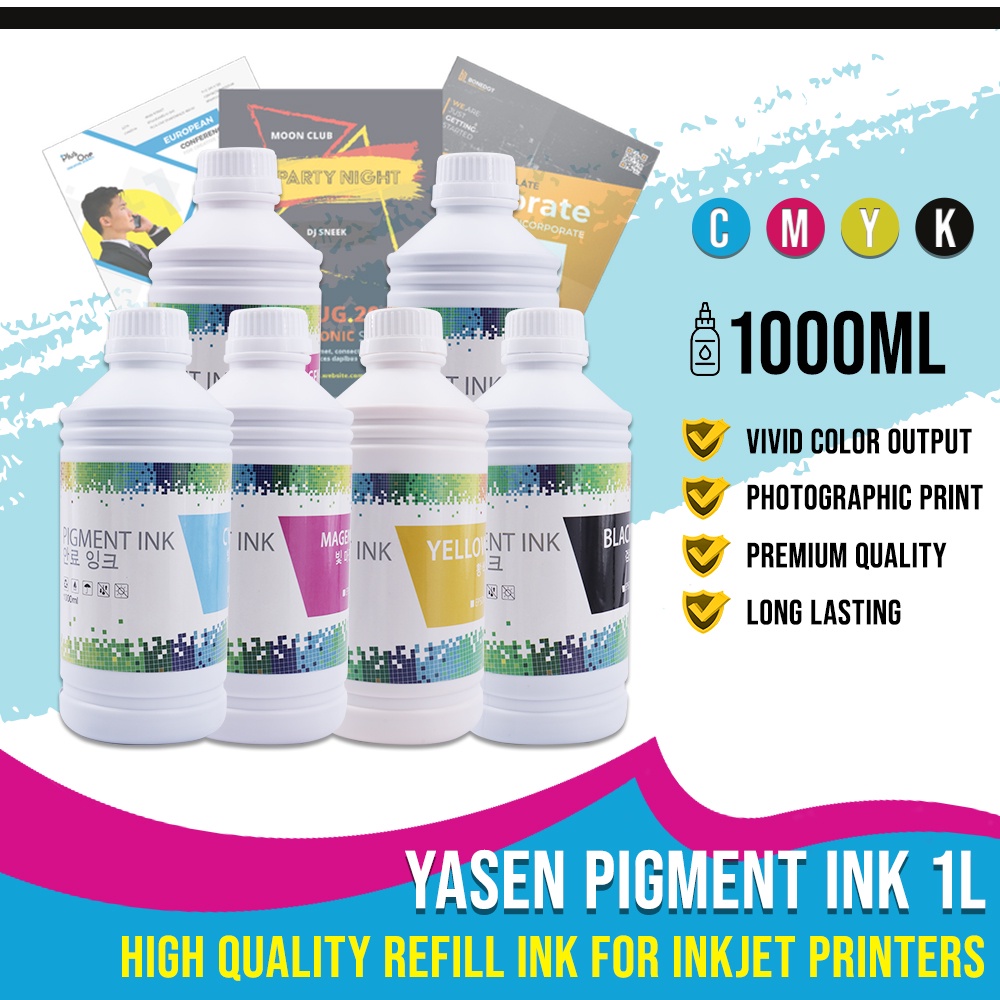 Refill Ink Yasen Pigment Ink 1000ML Waterproof Ink For Inkjet Printers ...