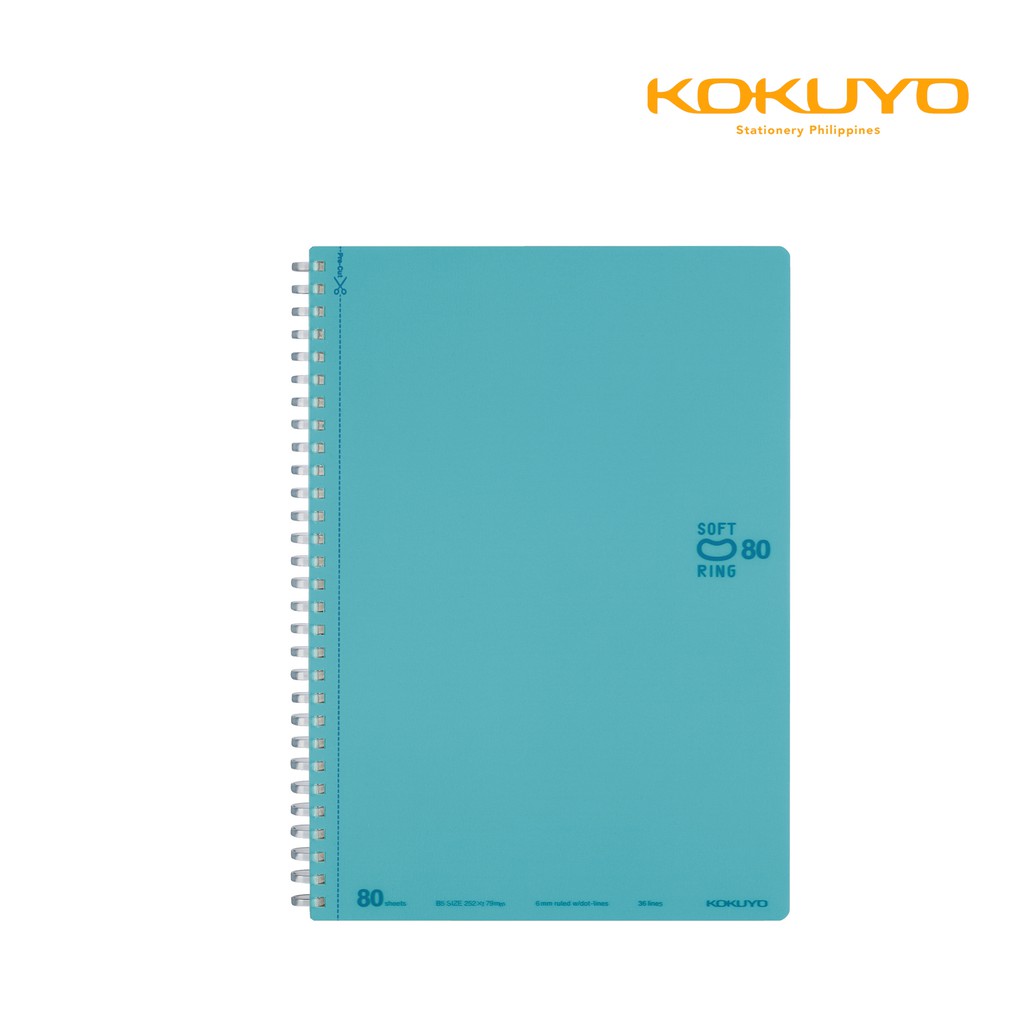 Kokuyo SU-SV308BT-LB Soft Ring Notebook, 80 Sheets, B5, Light Blue ...