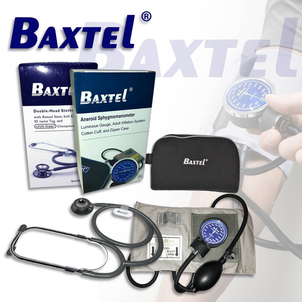 Baxtel Sphygmomanometer PLUS DOUBLE HEAD STETHOSCOPE Manual BP complete ...