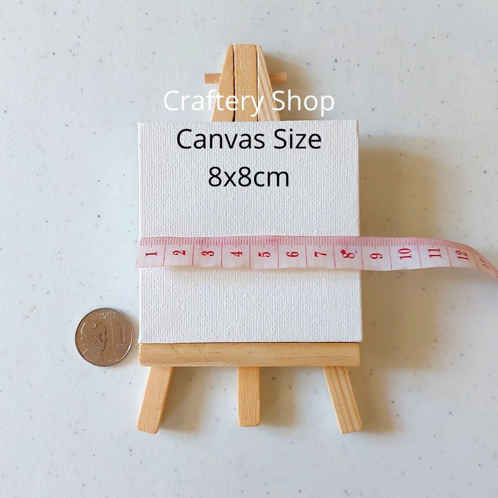 Mini Artist Canvas 8x8cm and 10x10cm with Wooden Easel Stand | Shopee ...