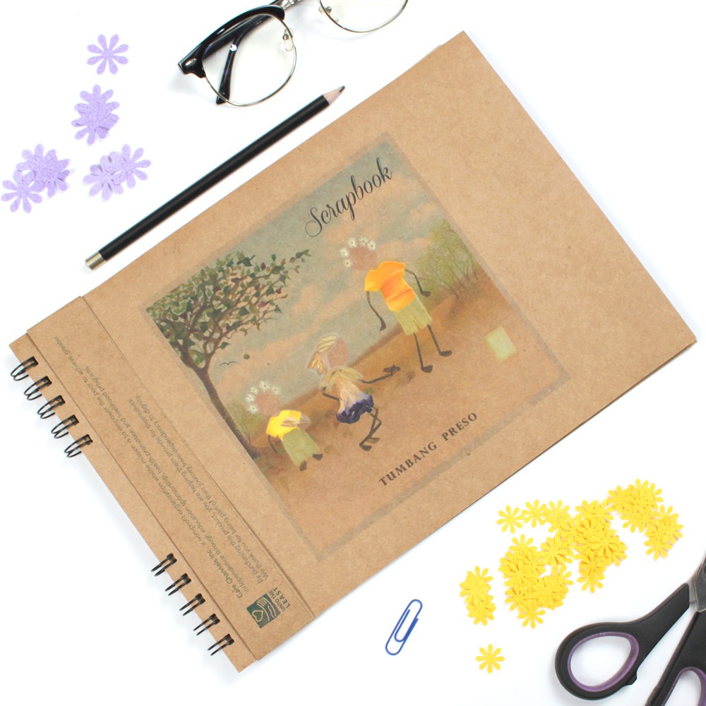 Scrapbook Kraft with Real Pressed Flower Artwork - TUMBANG PRESO (20 ...