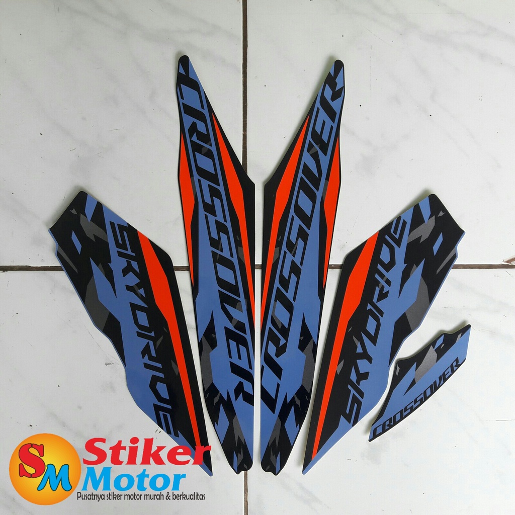 STRIPING STICKER SUZUKI SKYDRIVE CROSSOVER 115 2021 BLACK-BLUE | Shopee ...