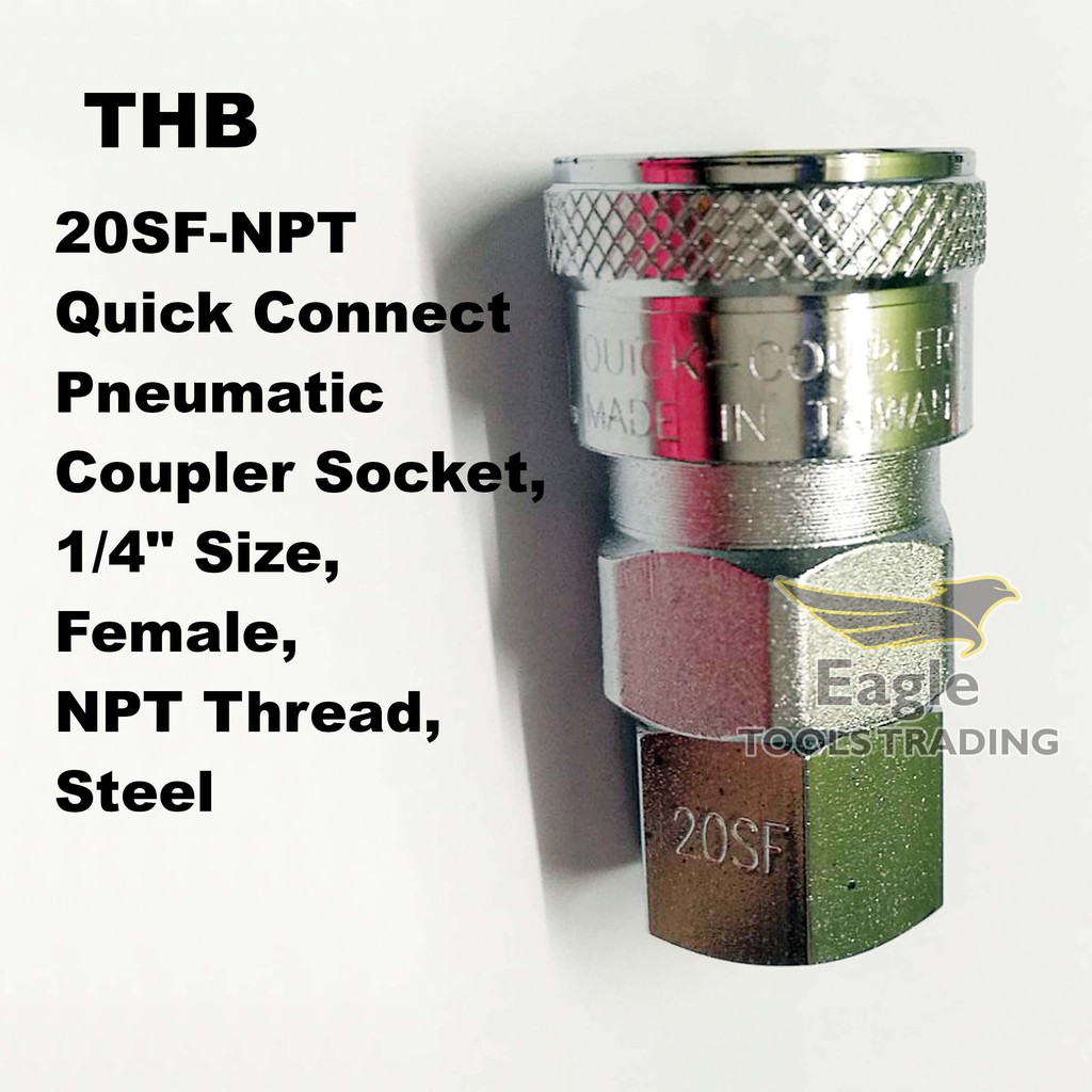 THB coupler 20SFA fittings for compressor steel body 1/4 inch | Shopee ...