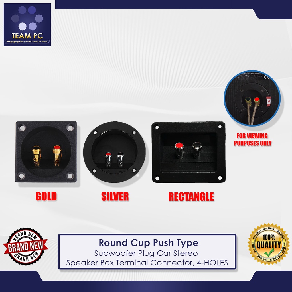 Round Cup Push Type Subwoofer Plug Car Stereo Speaker Box Terminal ...