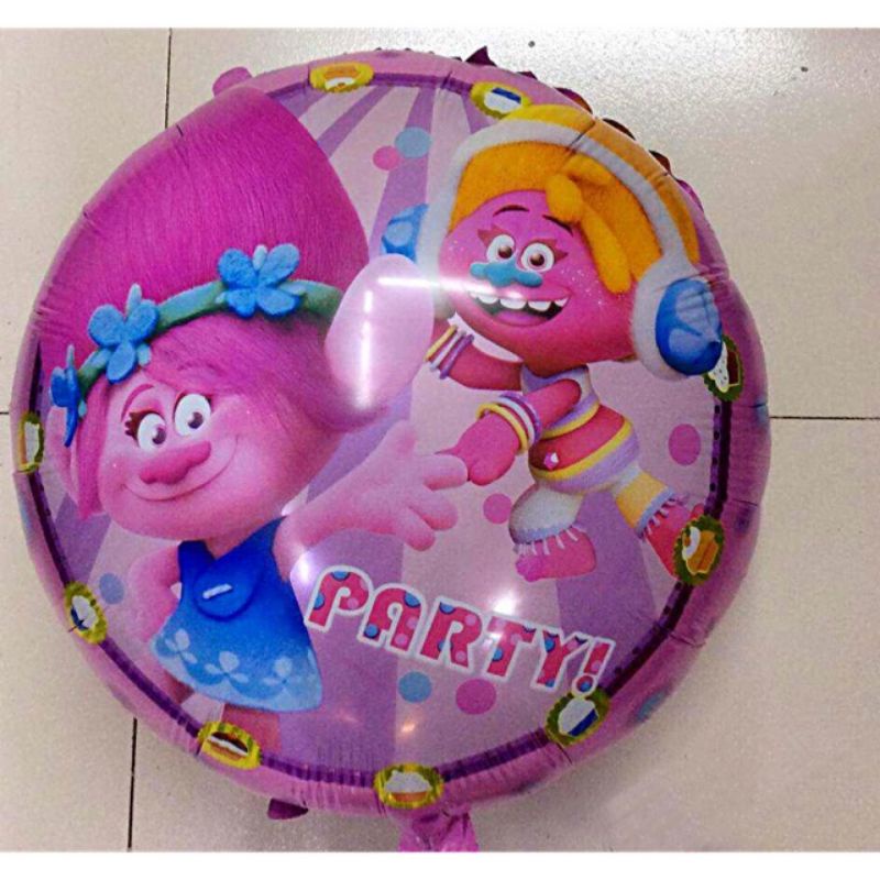 6pcs 18inches Trolls Round Foil Balloons Party Supplies | Shopee ...