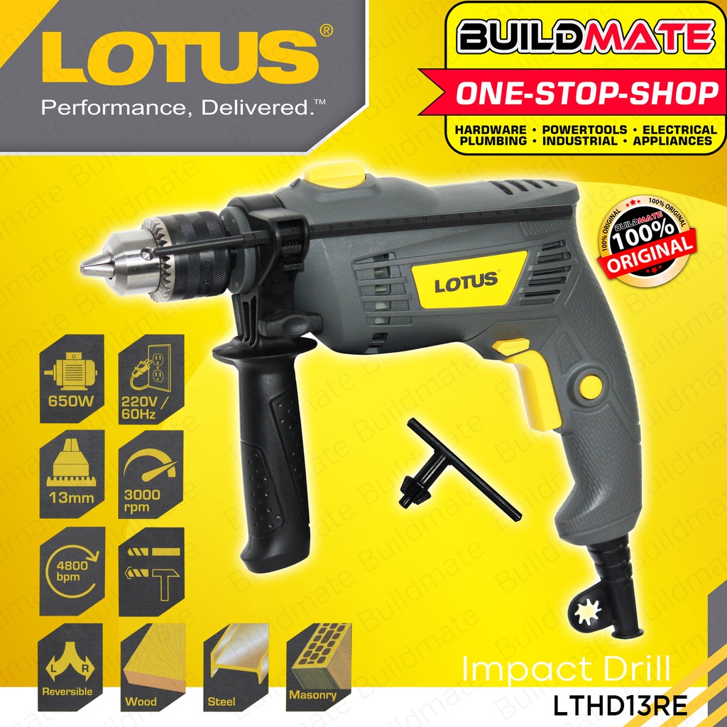 Lotus Impact Drill 13mm 650W LTHD13RE LID13RE Hammer Variable Speed ...