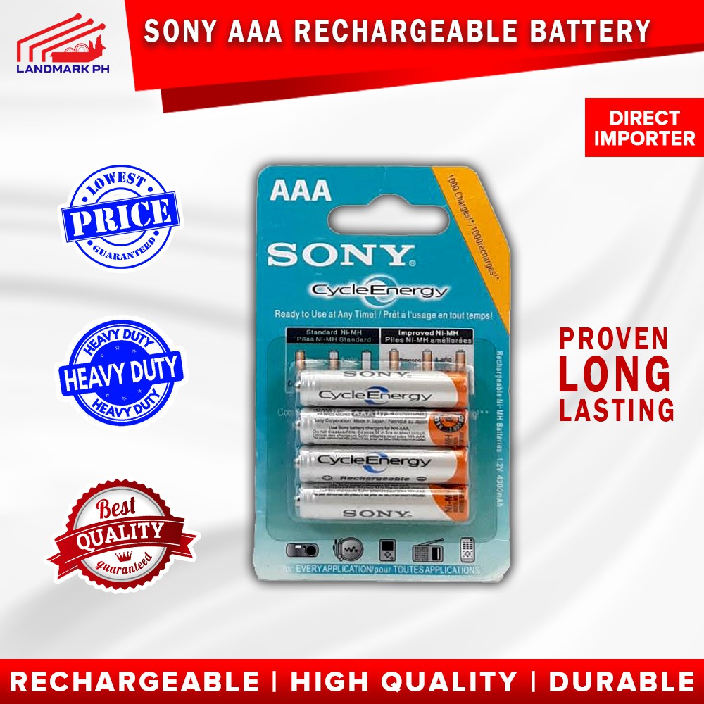 SONY AAA RECHARGEABLE BATTERY TRIPLE A CYCLE ENERGY MULTI-USE ...