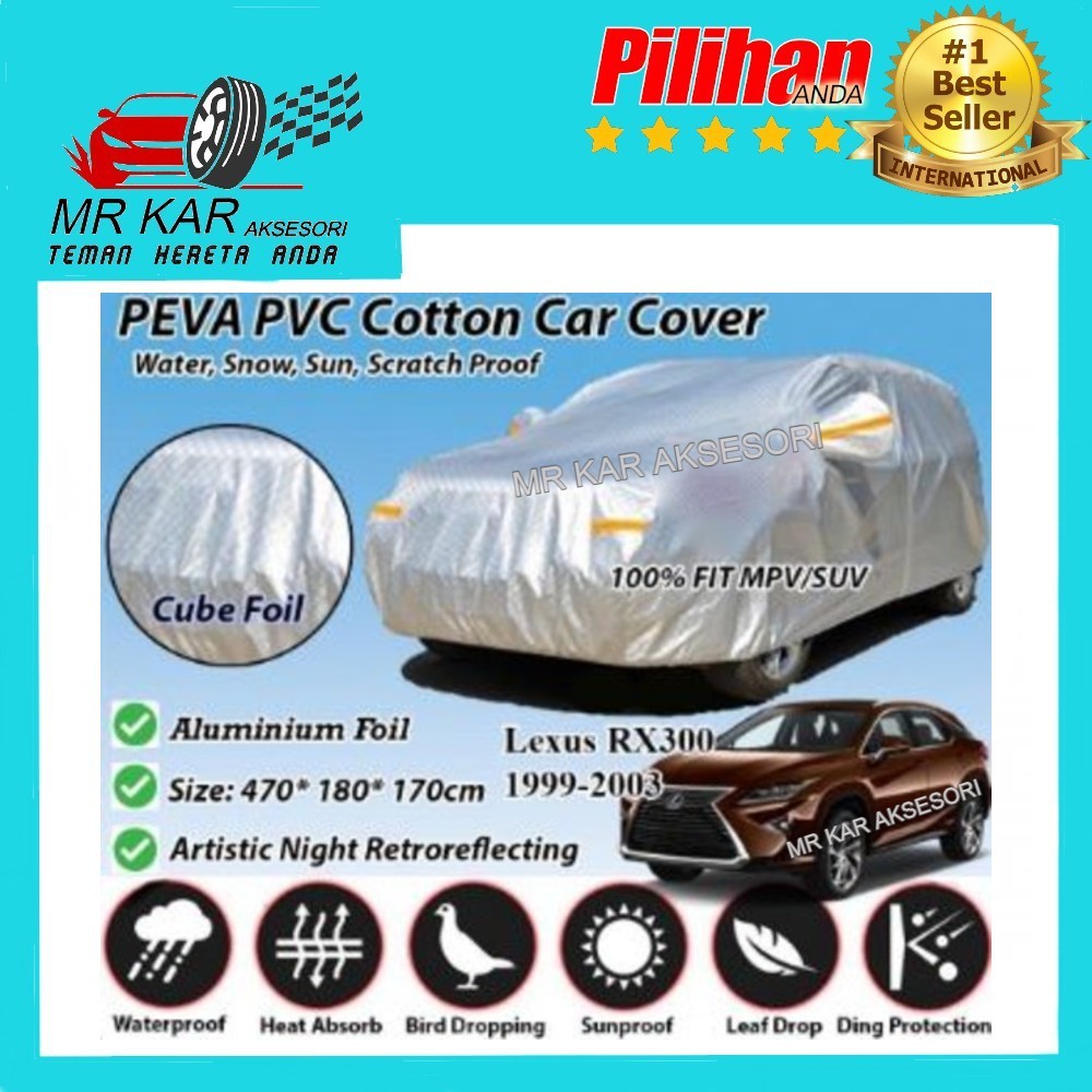 Lexus RX300 Car Body Cover PEVA PVC Cotton Aluminium Foil Double Layers ...