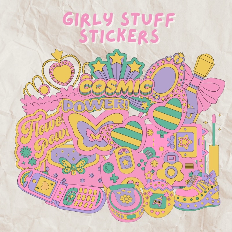 (50pcs) Cute Pink Girly Stickers for Freebies/Giveaways and Personal ...