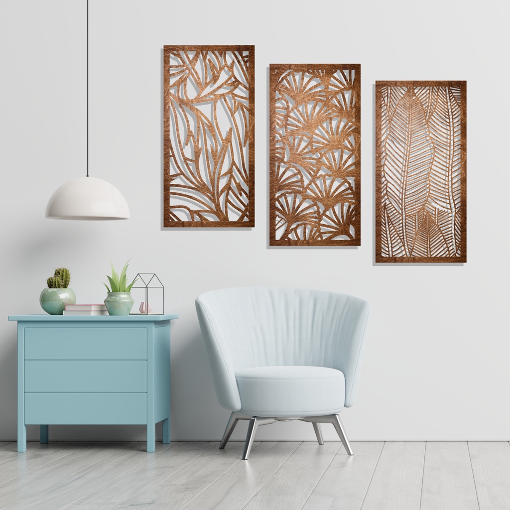 (1 SET OF 3) Wooden Wall Decorations, Aesthetic Living Room Displays ...