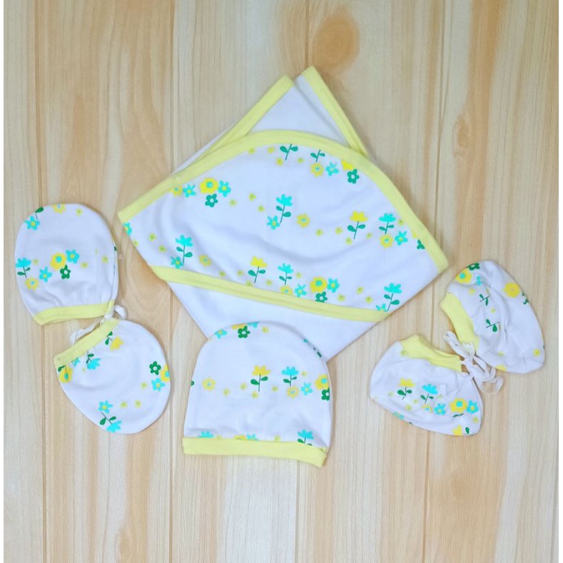 Cute Printed 6in1 Newborn Recieving Set(Blanket, Bonnet, Mittens ...