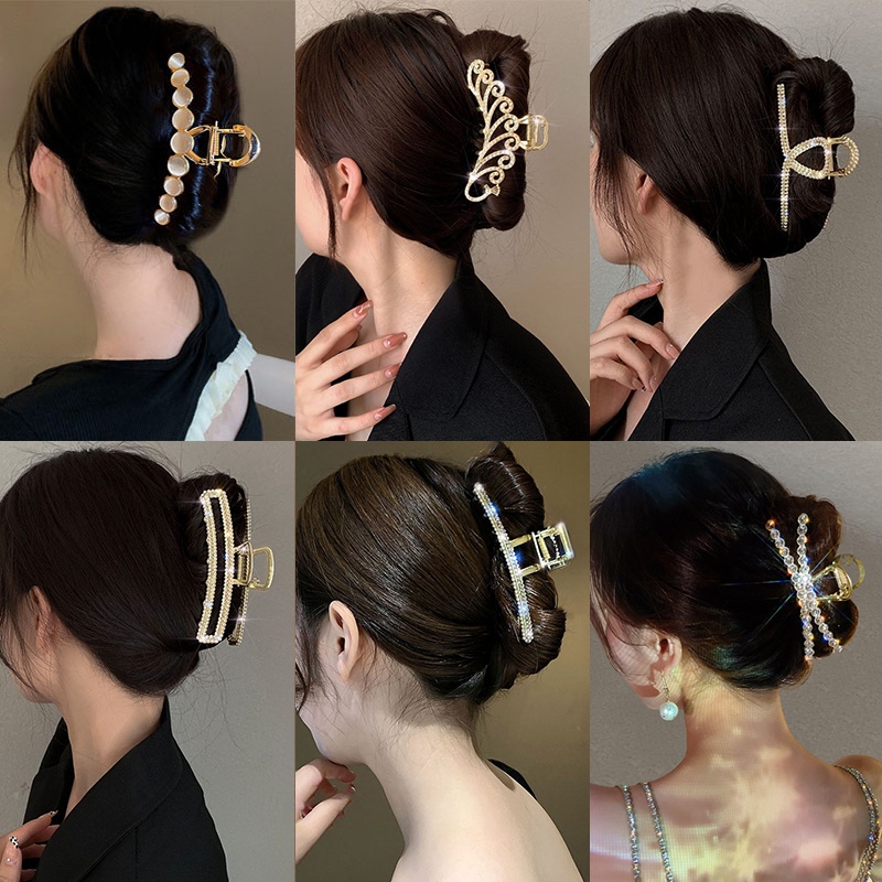 Korean Metal Hair Clamp Elegant Rose Flower Hair Clip Women High-end ...