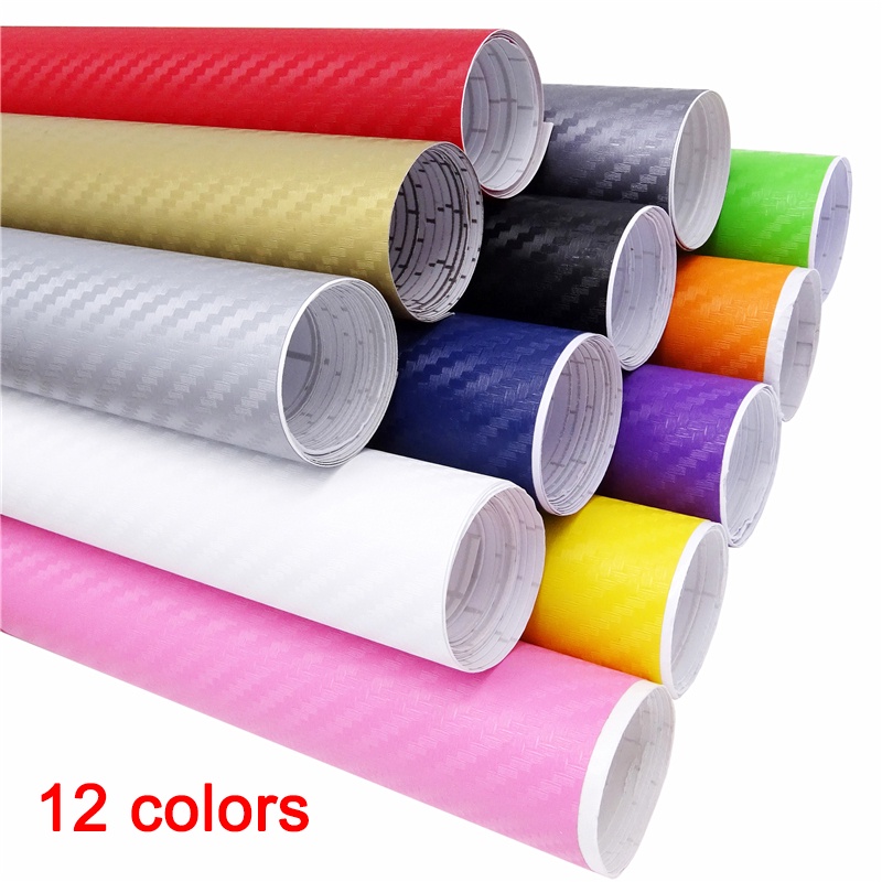 Carbon Fiber Sticker Waterproof Vinyl Car Wrap Sheet Roll Film Decal ...